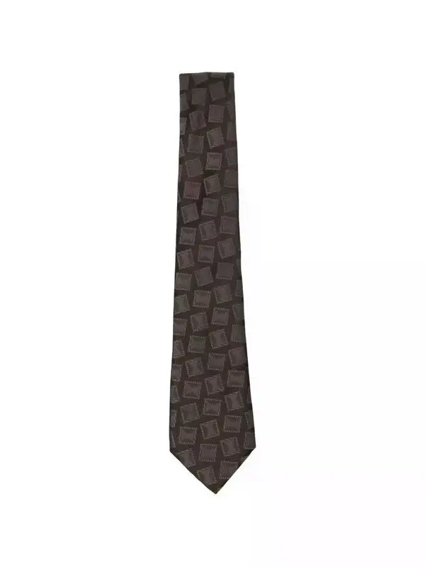 Giorgio Armani Silk Tie With Geometric Pattern