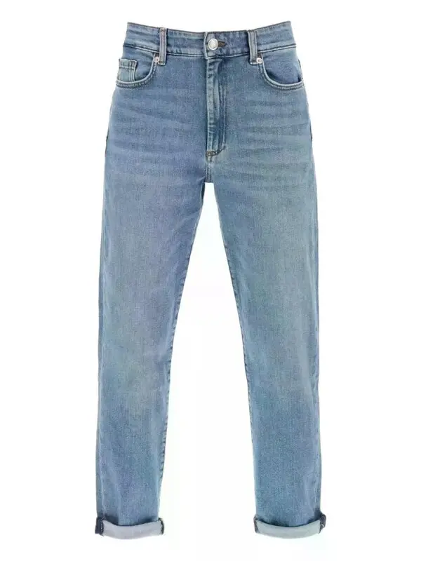 Max Mara Navata Logo-patch Button Jeans - Blue
