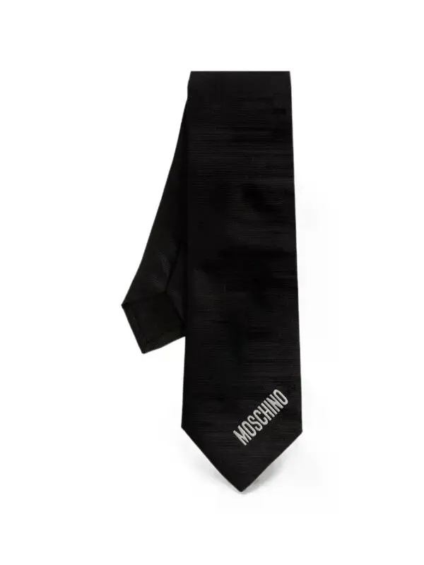Moschino Logo-embroidered Silk Tie