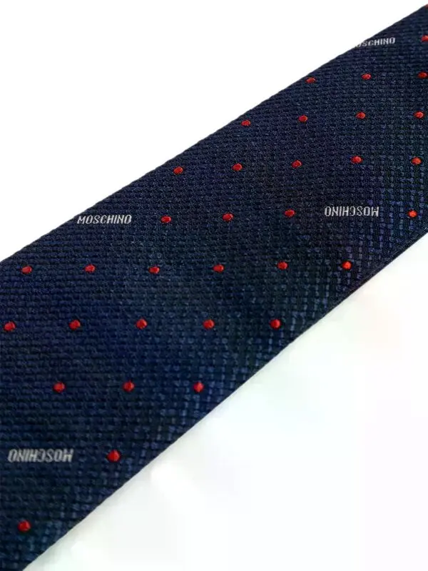 Moschino Polka-dot Logo-embroidered Tie