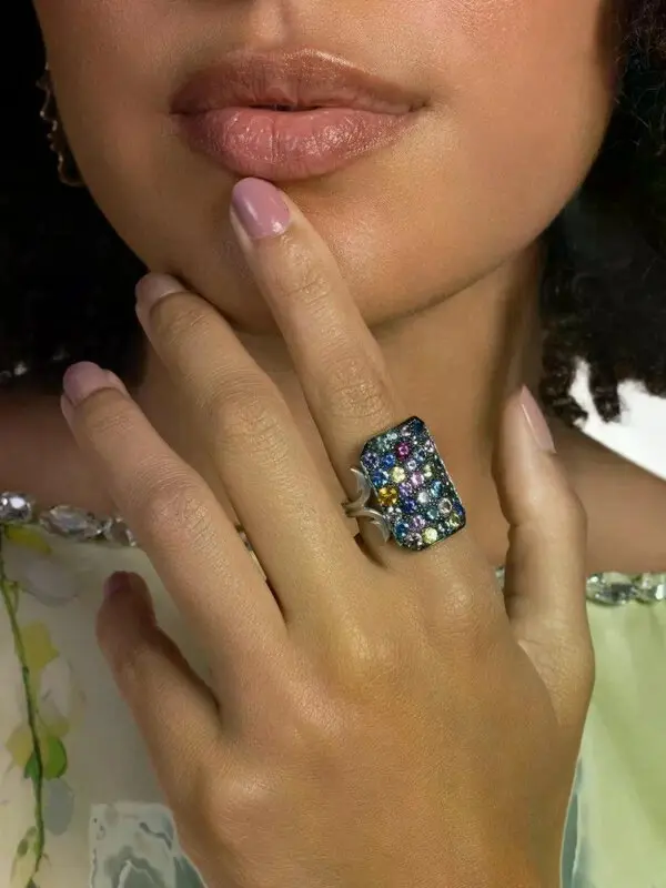 SYLVA & CIE Ten Table Sapphire Ring