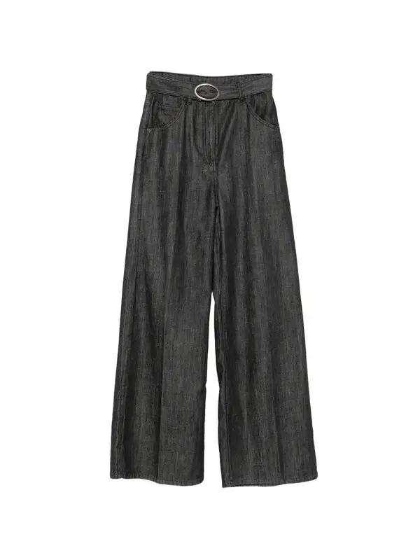 TWINSET Belted Wide-leg Jeans - Black