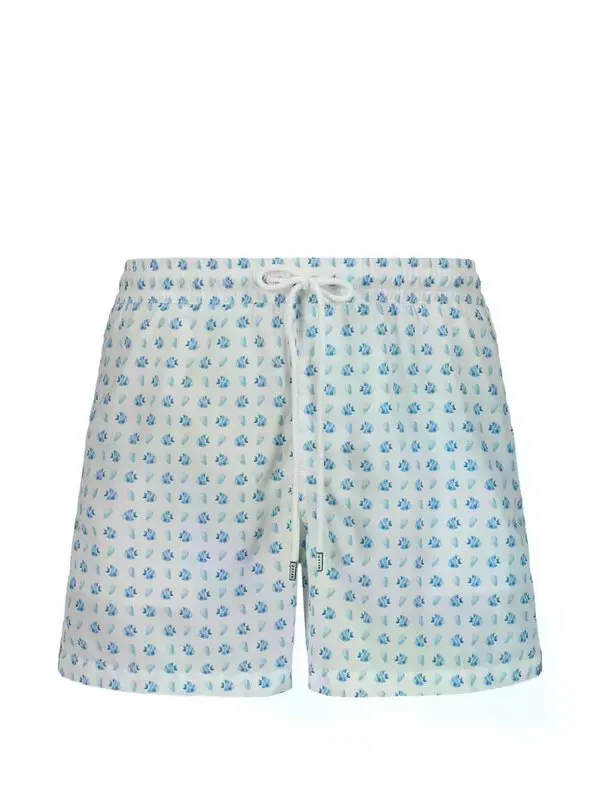 Fedeli Fish-printed Drawstring Swim Shorts