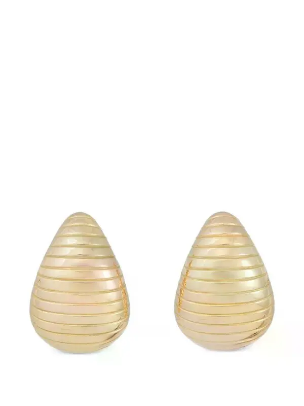 Sidney Garber Large Grooved Anjou Clip-on Earrings - Gold