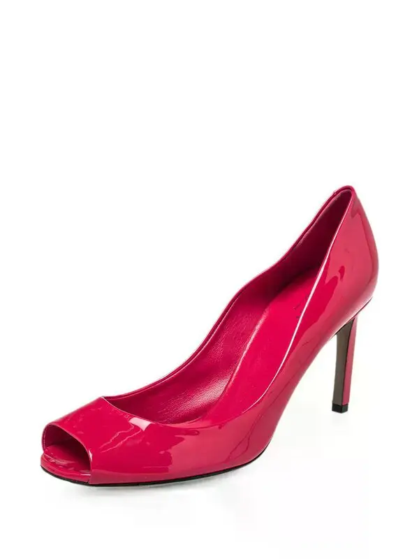 Gucci Peep-toe Patent Leather Pumps