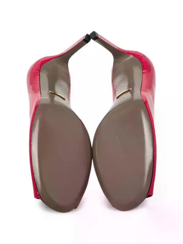 Gucci Peep-toe Patent Leather Pumps