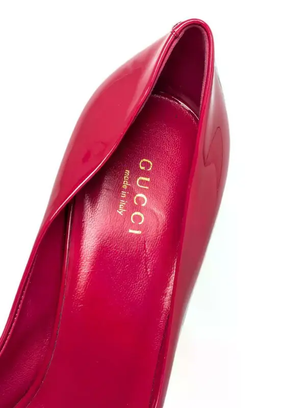 Gucci Peep-toe Patent Leather Pumps