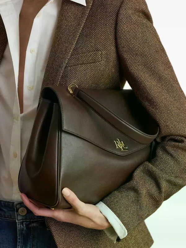 Ralph Lauren Logo-plaque Leather Tote Bag - Brown