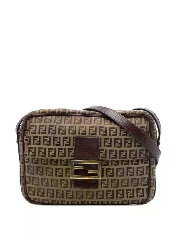 Fendi 2000-2010 Zucchino Canvas Crossbody Bag - Brown