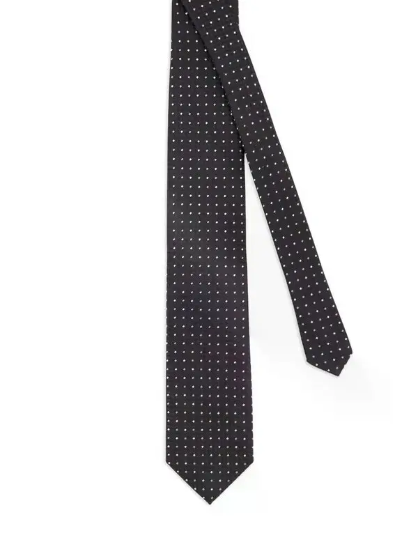 TOM FORD Micro-dot Jacquard Tie - Black
