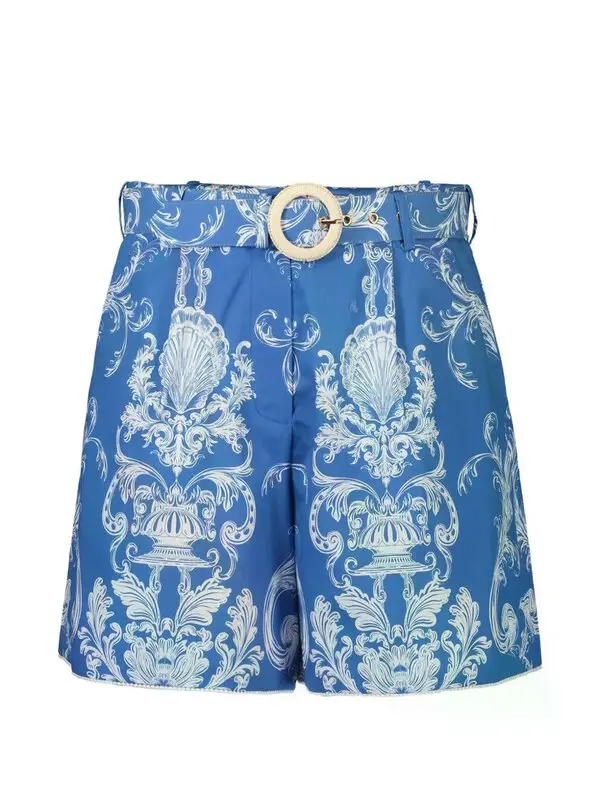 Borgo De Nor Gwen Barocco-print Shorts - Blue