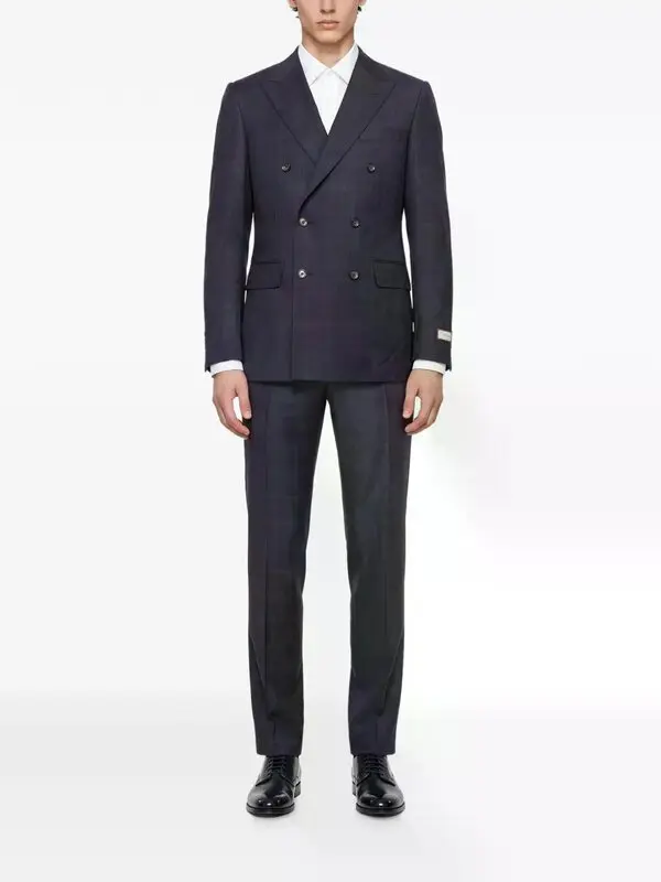 Canali Check-pattern Double-breasted Suit