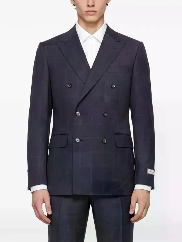 Canali Check-pattern Double-breasted Suit