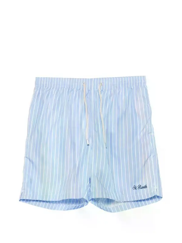 MC2 SAINT BARTH Vertical-stripe Drawstring-fastening Swim Shorts