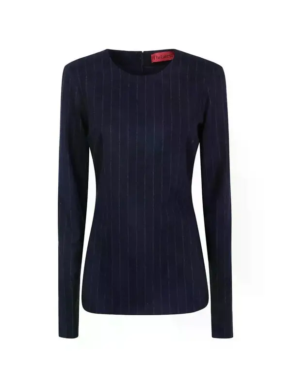 THELATEST Pinstripe-pattern Long-sleeve Top