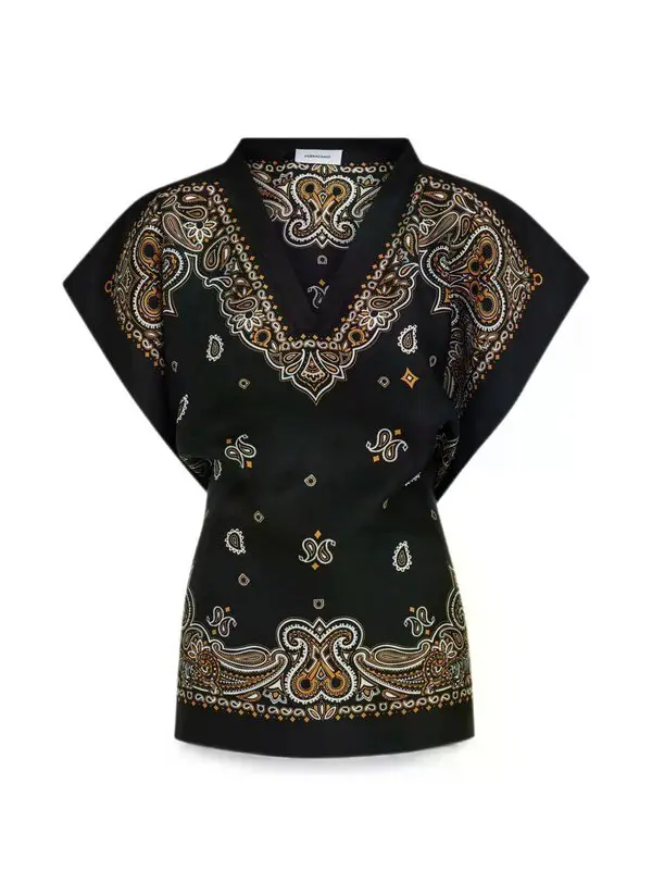 FERRAGAMO Arabesque Print Poncho