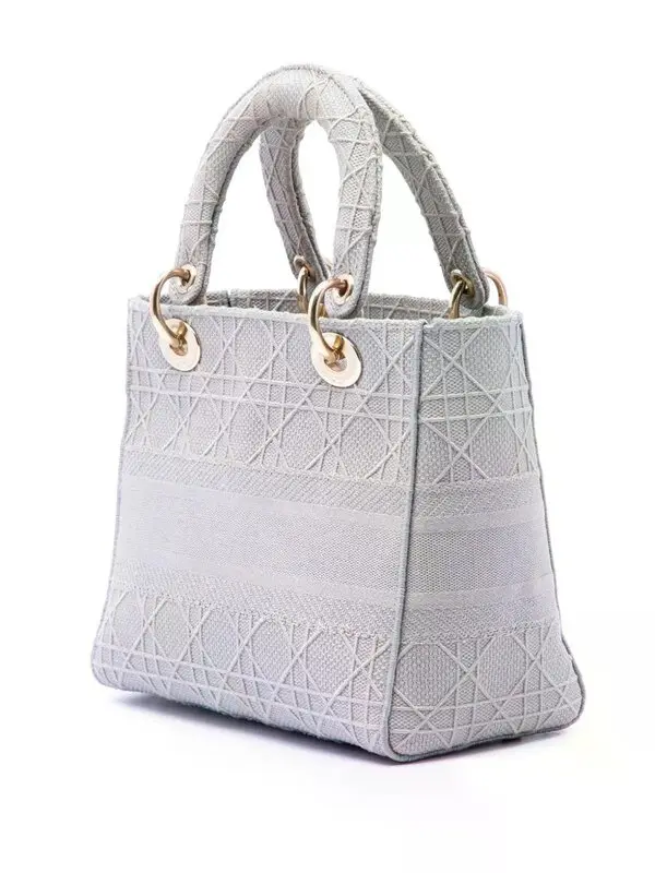 Dior 2020 Medium Canvas Cannage Lady D Lite Satchel