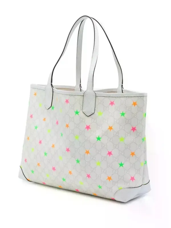 Gucci 2016-2026 Gg Supreme Stars Tote Bag - White