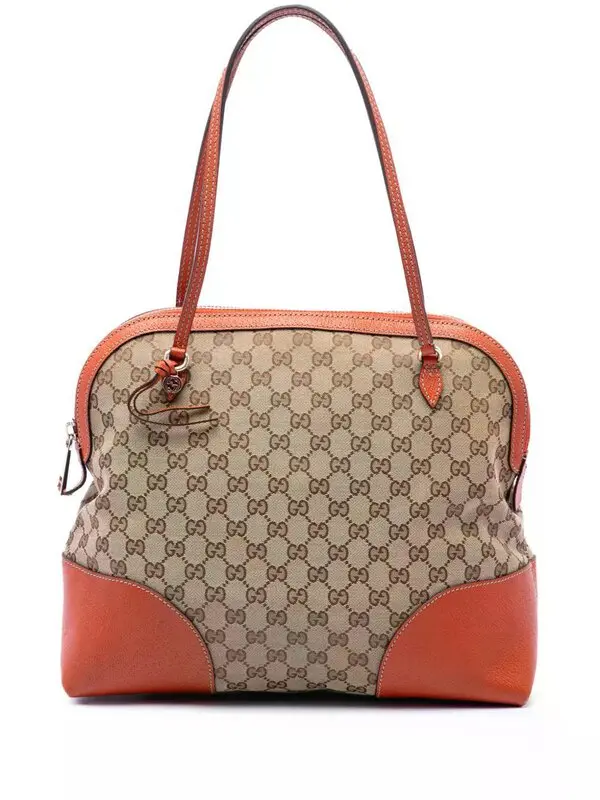 Gucci 2016-2026 Medium Gg Canvas Bree Dome Tote Bag - Orange