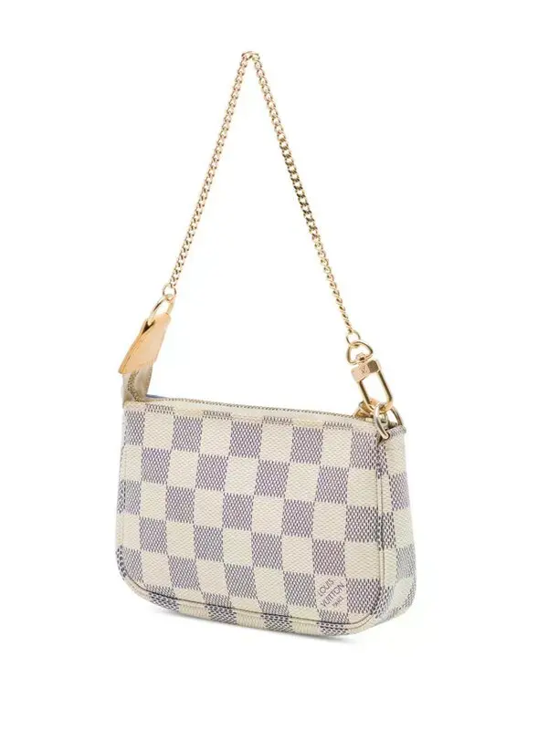 LOUIS VUITTON Damier Azur Illustre Mini Pochette Accessoires Handbag - White