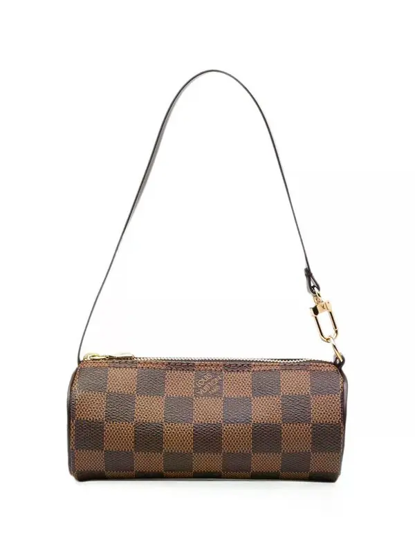 LOUIS VUITTON Damier Ebene Papillon Pochette Handbag - Brown