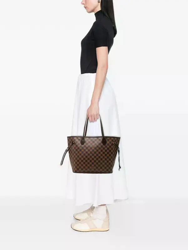 LOUIS VUITTON Damier Ebene Neverfull Mm Tote Bag - Brown