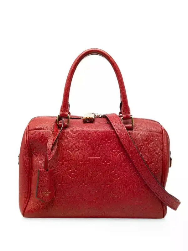 LOUIS VUITTON 2016 Monogram Empreinte Speedy Bandouliere 25 Satchel - Red