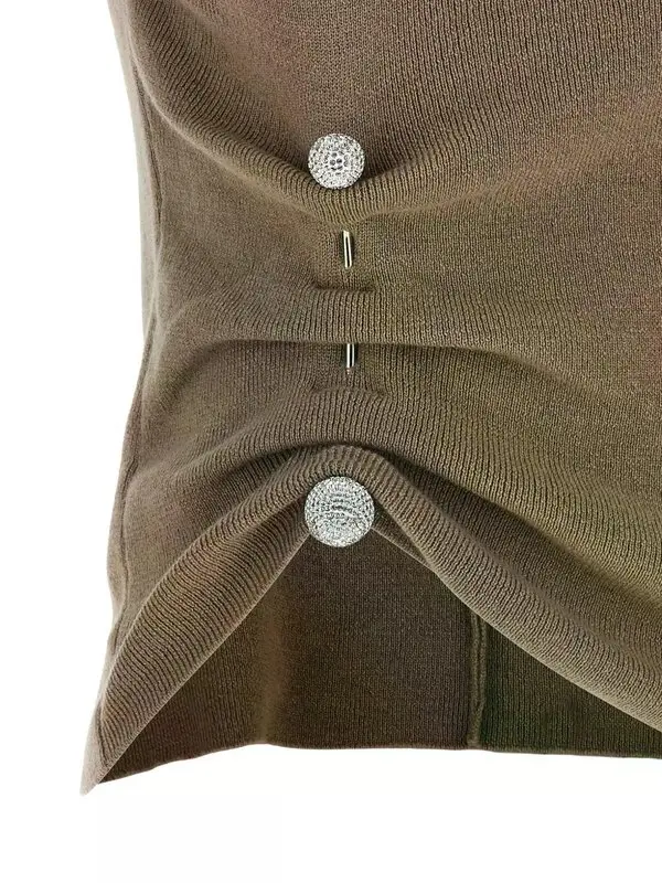 Giuseppe Di Morabito Crystal-embellished Ruched Top - Brown