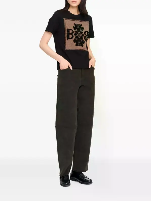 BARRIE Cashmere-patch T-shirt - Black