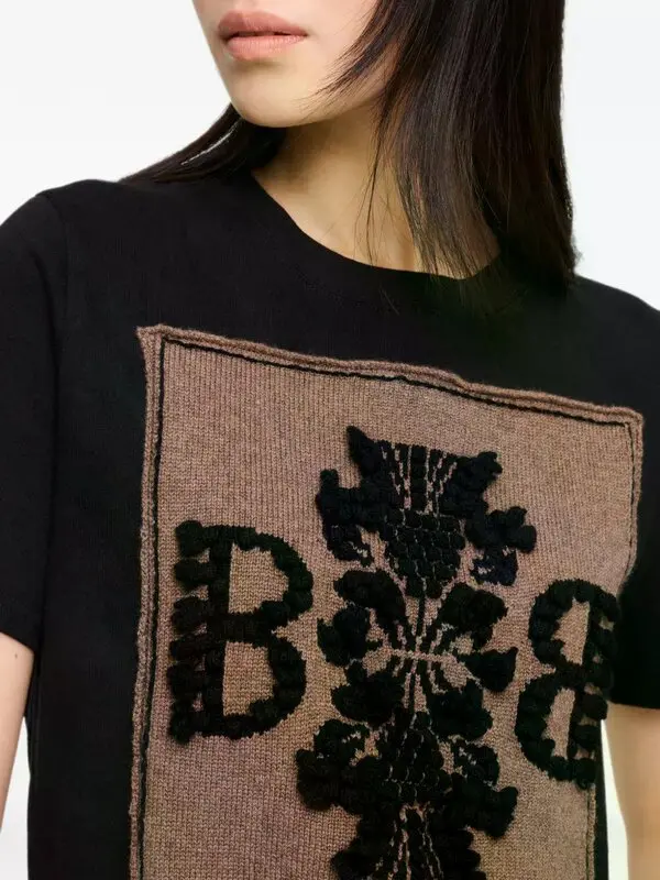 BARRIE Cashmere-patch T-shirt