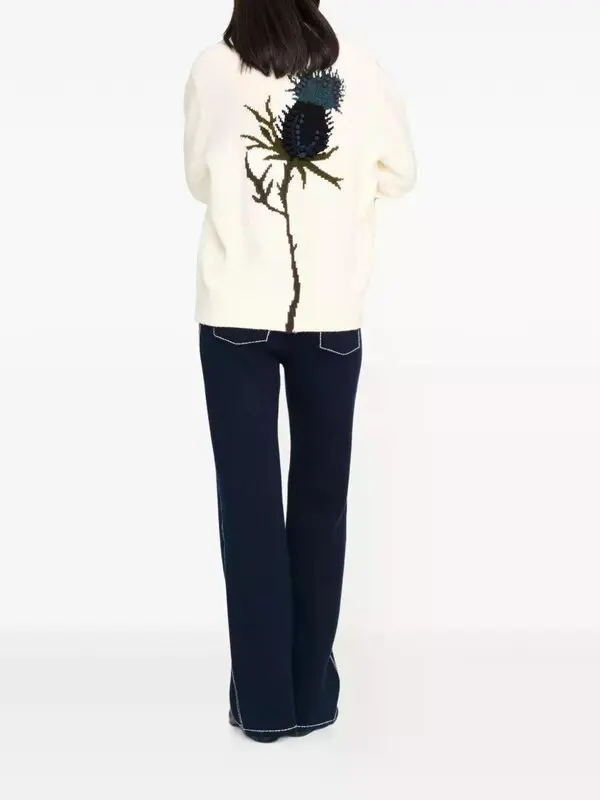 BARRIE Thistle-motif Round-neck Sweater
