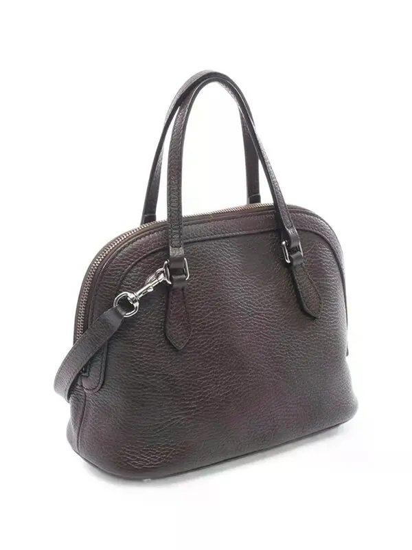 Gucci Mini Leather Dome Satchel - Brown