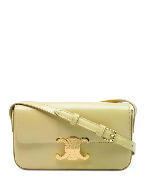 Celine 2021 Shiny Calfskin Triomphe Claude Shoulder Bag