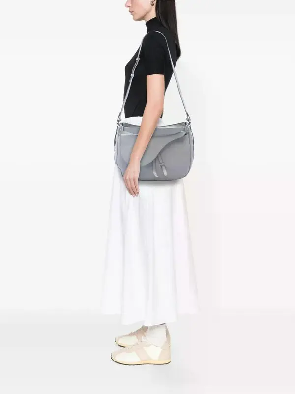 Dior 2021 Grained Calfskin Saddle Soft Bag Satchel - Grey