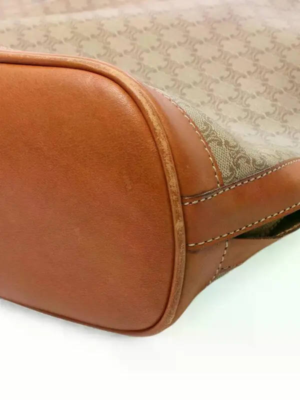 Celine 1990 Macadam Coated Canvas Drawstring Bucket Bag
