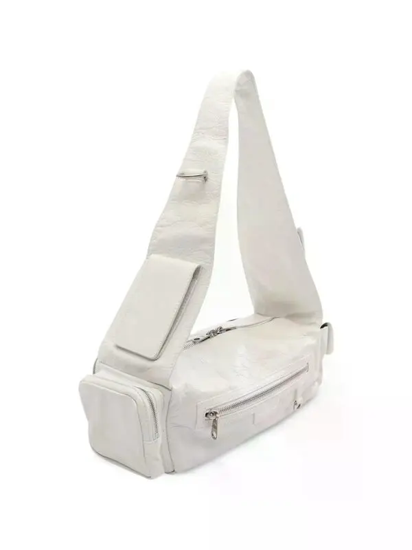 Balenciaga Lambskin Sling Bag Satchel - White