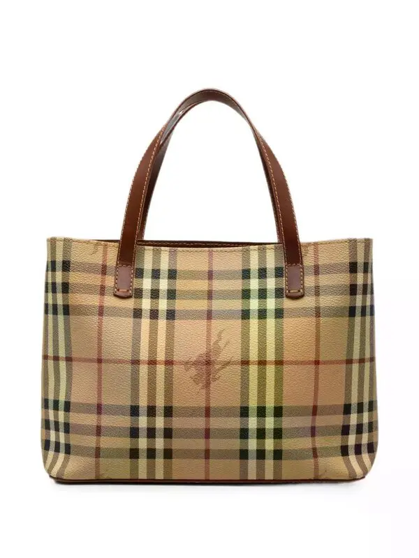 Burberry Mini Haymarket Check Coated Canvas Tote Bag