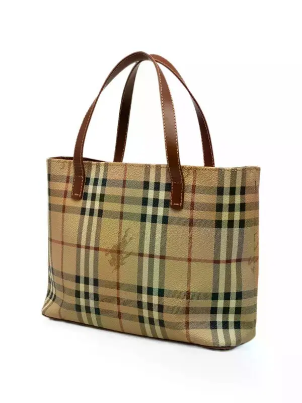 Burberry Mini Haymarket Check Coated Canvas Tote Bag