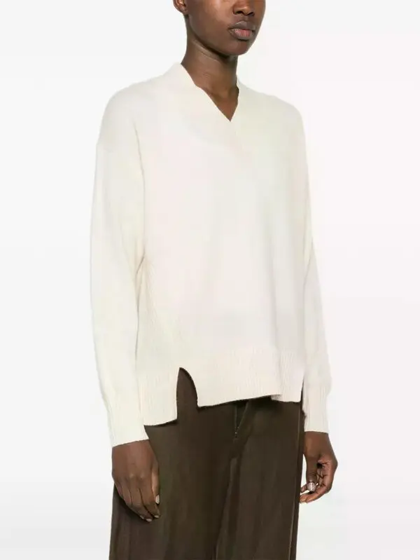 JOSEPH V-neck Side-slit Sweater
