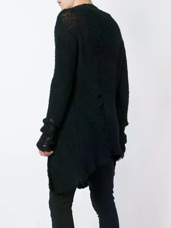 THOM KROM Distressed Knit Cardigan