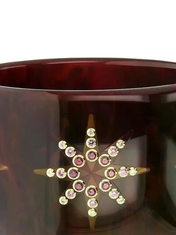 Mark Davis Diamond And Pink Sapphire Star Motif Bracelet - Brown