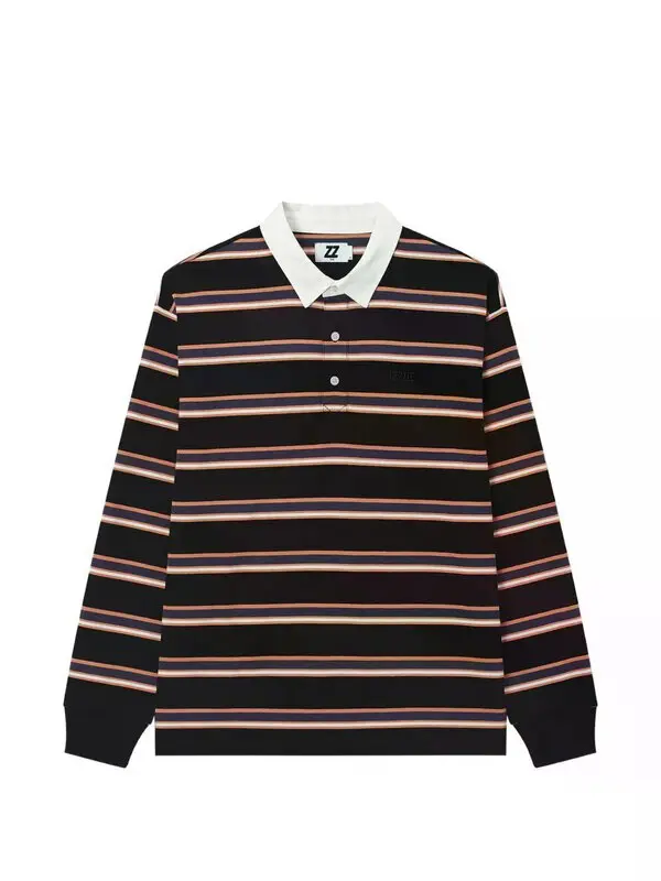 Izzue Striped Long-sleeve Polo Shirt