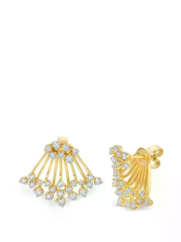 GRAZIELA Açaí Diamond Ear Jackets In 18k Yellow - Gold