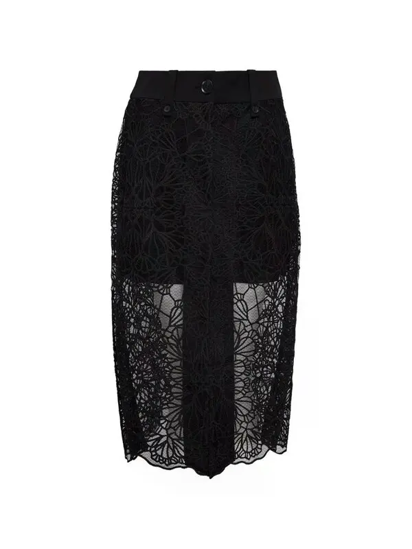 CLUB21 Embroidered Lace Midi Skirt