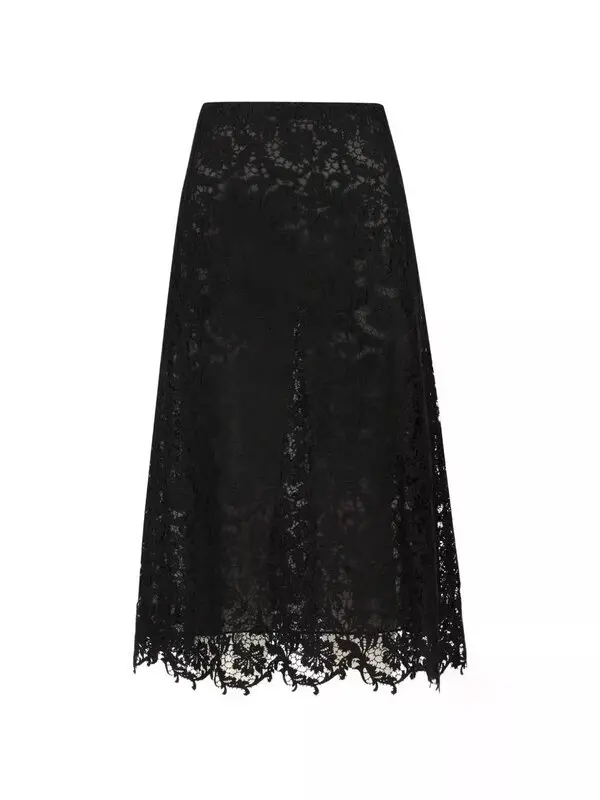 Fendi Macramé Lace Skirt - Black