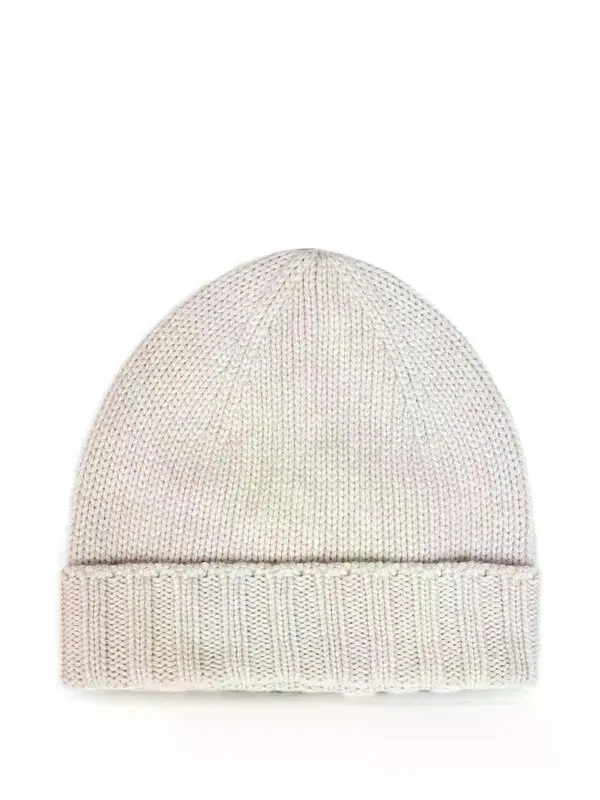 D4.0 Ribbed Turn-up Wool Beanie Hat