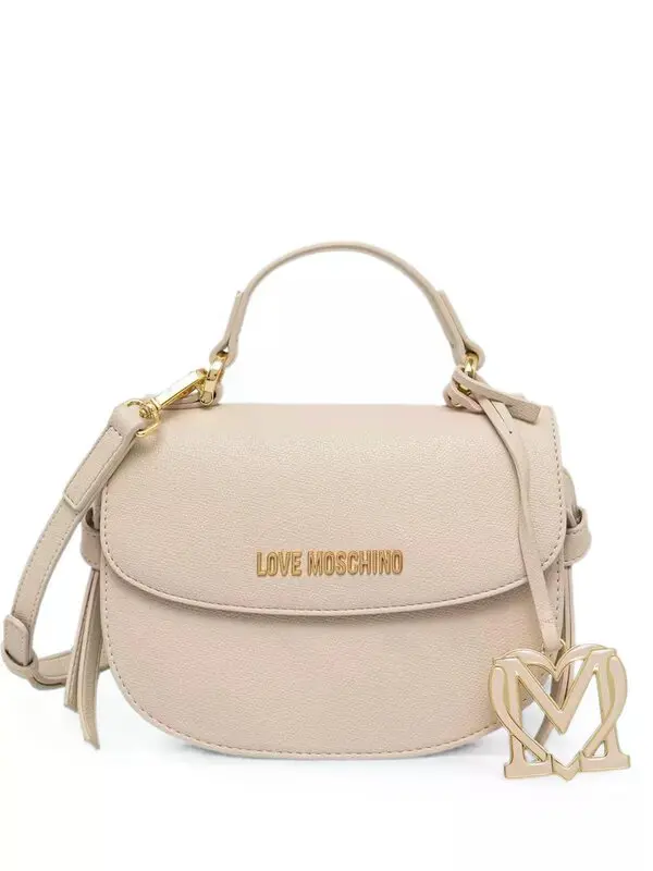 Moschino Logo-plaque Heart-charm Tote Bag - Neutrals