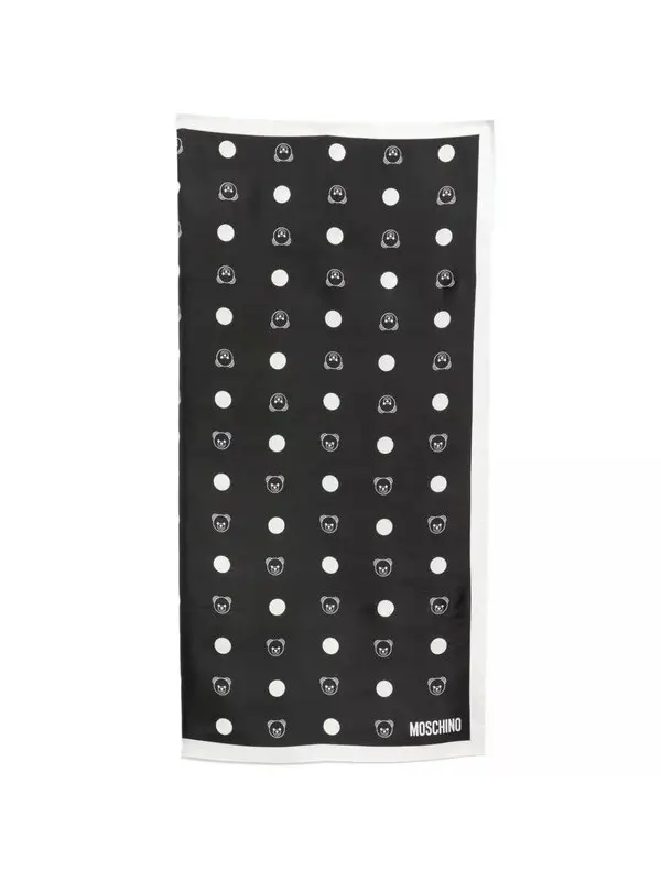 Moschino Teddy Bear Polka-dot Scarf - Black