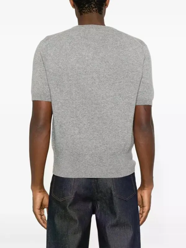 Extreme Cashmere Martina V-neck Short-sleeve Sweater - Grey