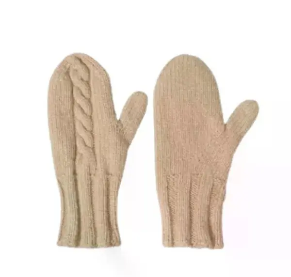 Malo Cable-knit Gloves - Neutrals